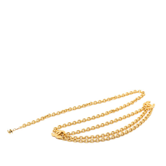 CHANEL | Accessories | Preloved Chanel Gold Plated Triple Cc Chain Belt ...